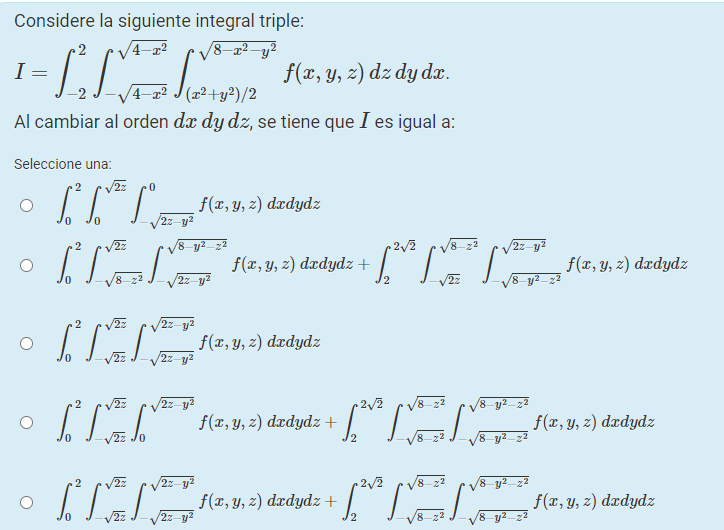 Solved Consider the following triple integral: When | Chegg.com
