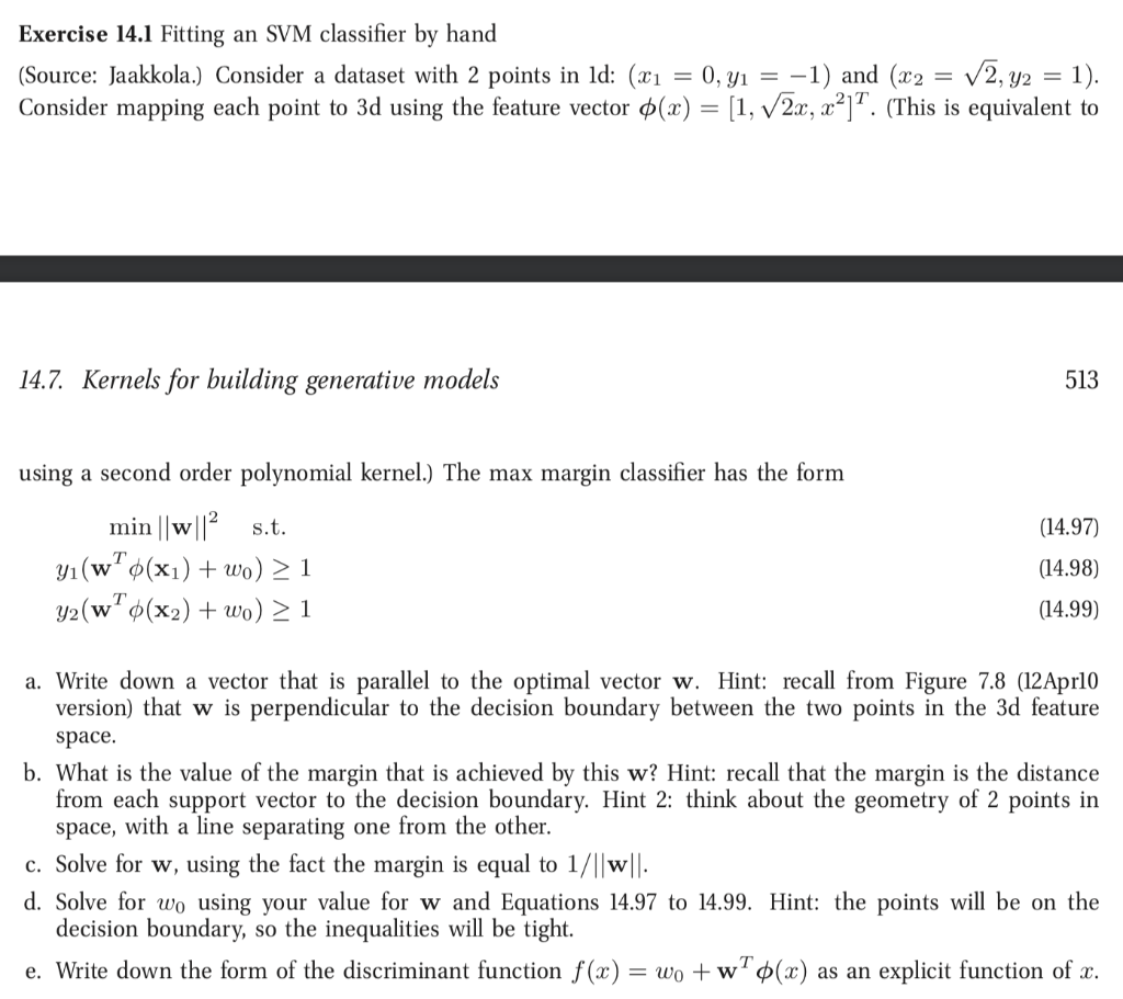 Exercise 14 1 Fitting An Svm Classifier By Hand