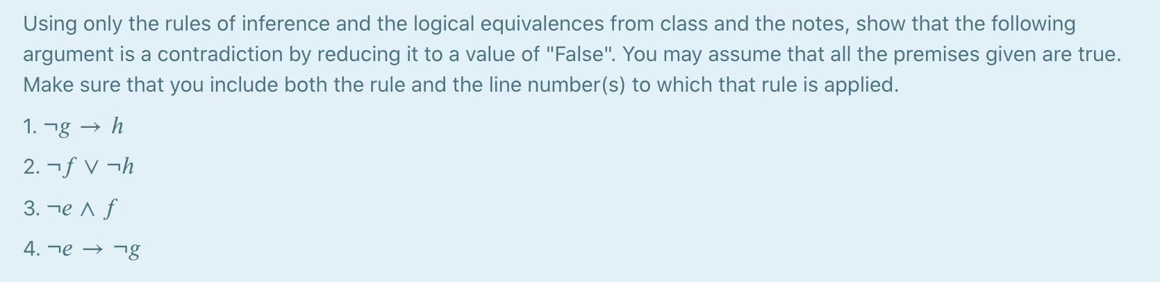 Solved Using only the rules of inference and the logical | Chegg.com