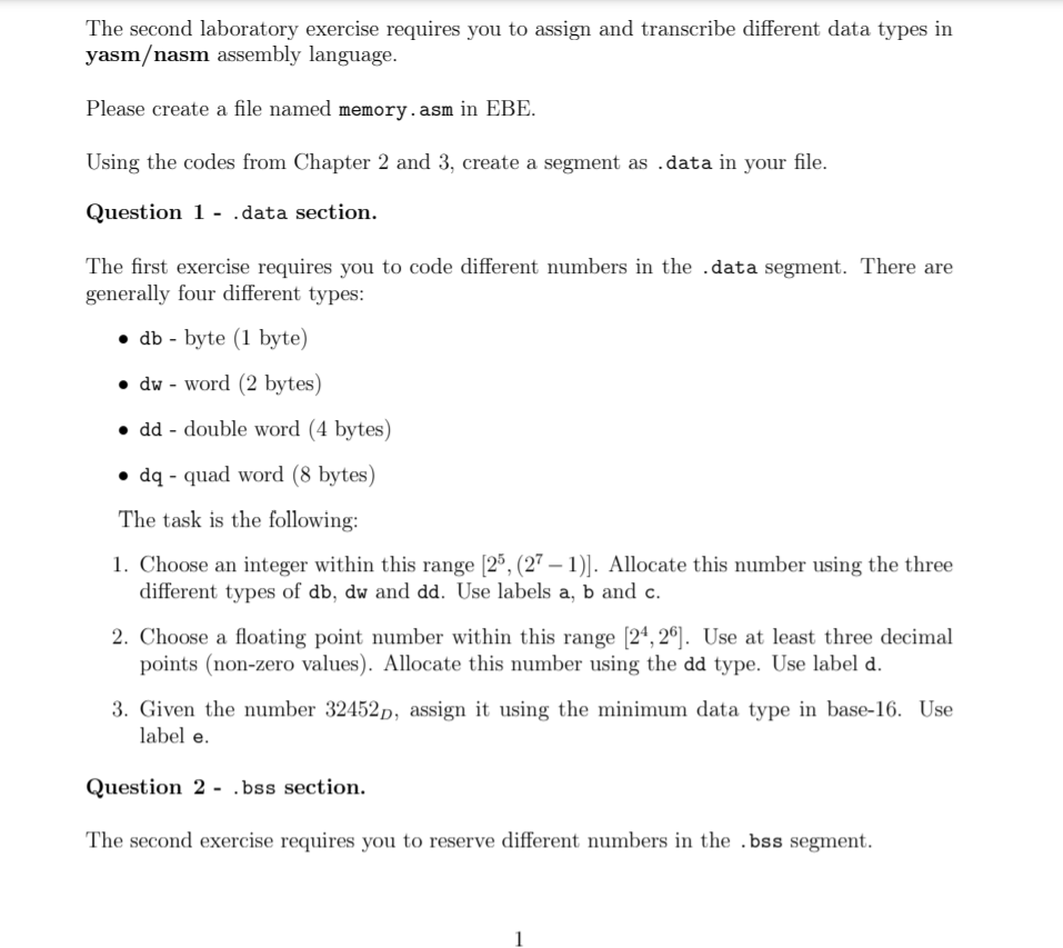 Solved [Yasm] [ Ebe] The computation is done in Yasm using | Chegg.com