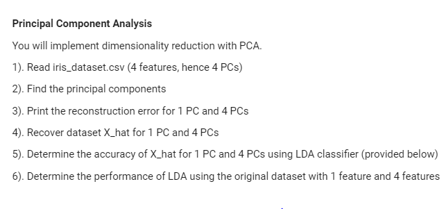 Principal Component Analysis You will implement | Chegg.com
