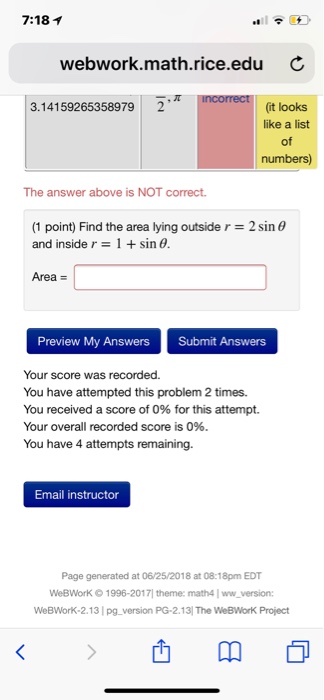 Solved 7:18? webwork.math.rice.edu C 3.14159265358979 2 it | Chegg.com