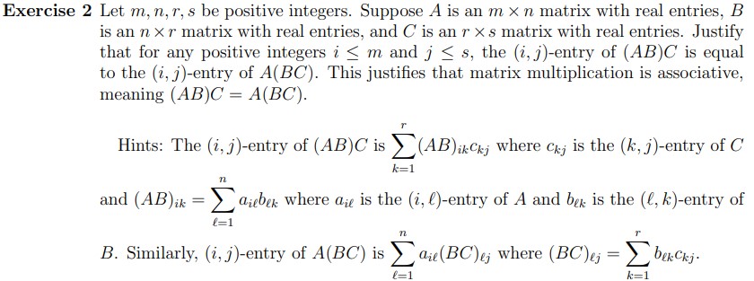 Exercise 2 ﻿Let m,n,r,s ﻿be positive integers. | Chegg.com