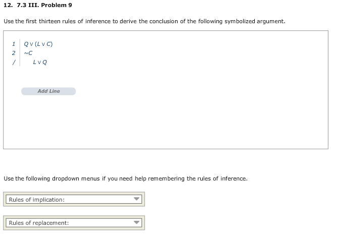 Solved 12. 7.3 III. Problem 9 Use the first thirteen rules | Chegg.com