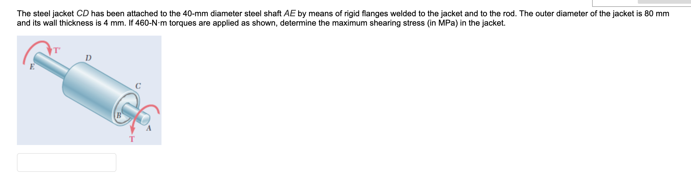Solved The steel jacket CD has been attached to the 40-mm | Chegg.com