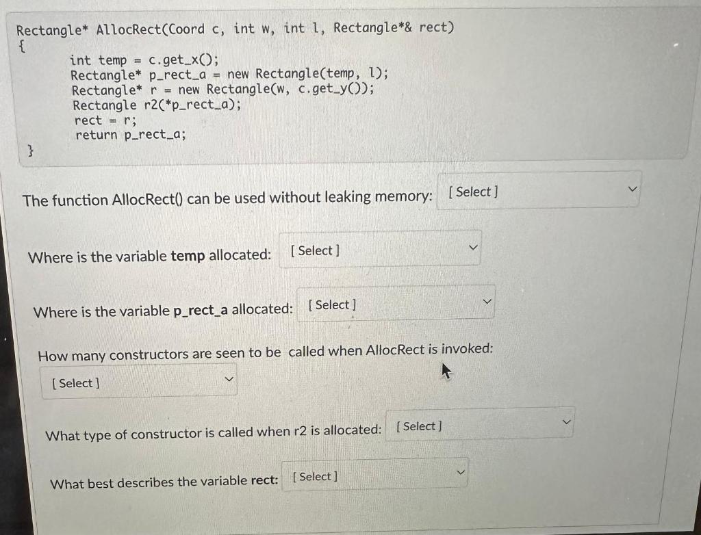 Solved 1. true/false 2. stack, heap, text, static/global | Chegg.com