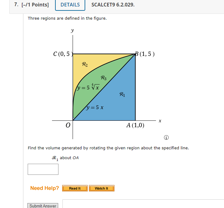 Solved [-/1 Points] SCALCET9 6.2.029. Three regions are | Chegg.com