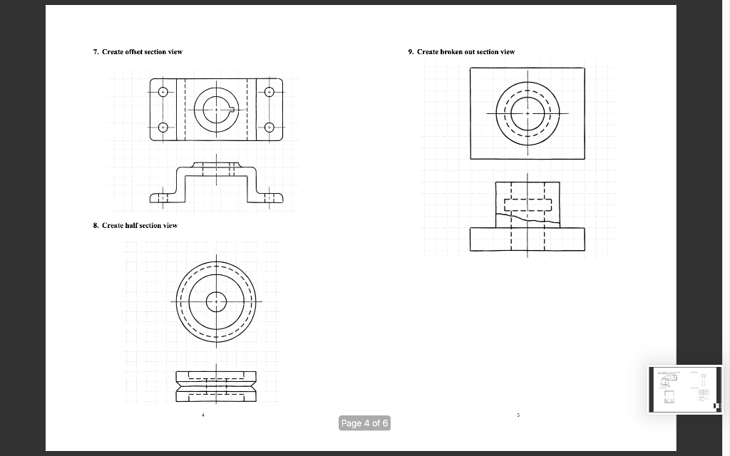 7. Create offset section view 9. Create broken out | Chegg.com