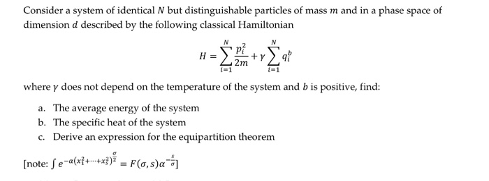 Solved Consider a system of identical N but distinguishable | Chegg.com