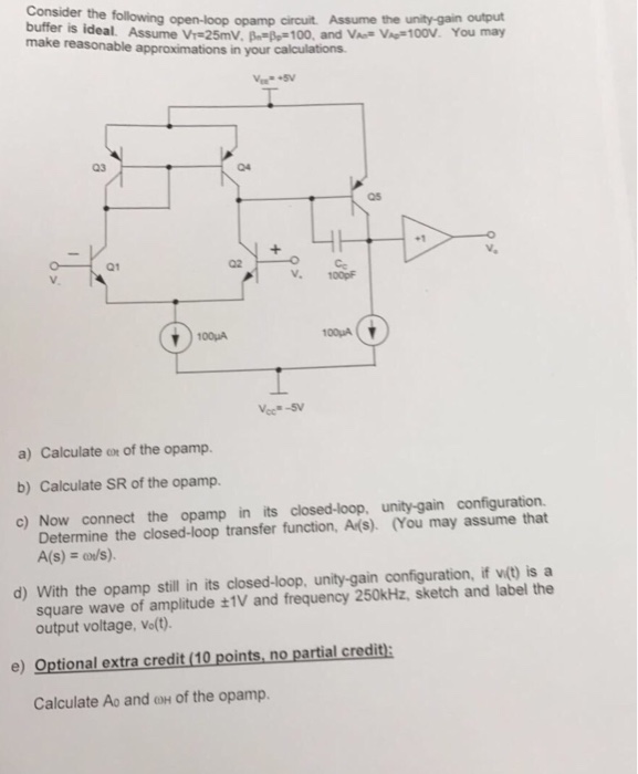 Solved Consider the following open-loop opamp circuit. | Chegg.com