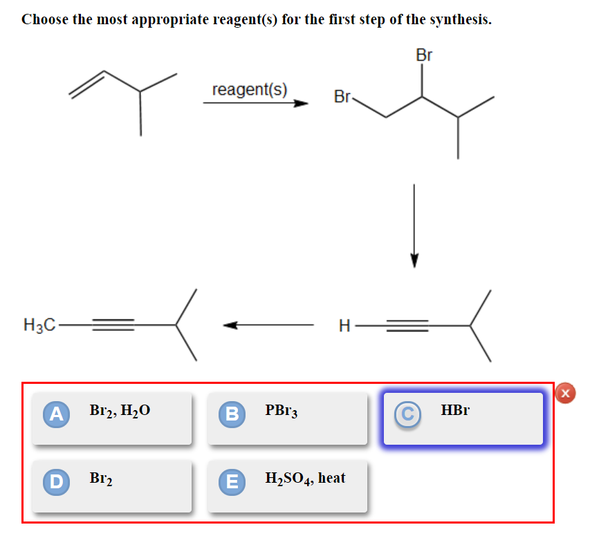 Solved Choose the most appropriate reagent(s) for the first | Chegg.com