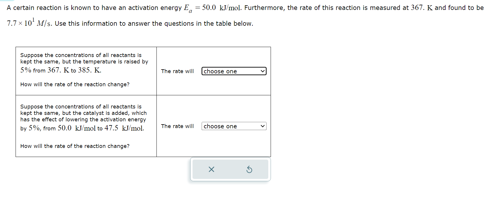 Solved A certain reaction is known to have an activation | Chegg.com