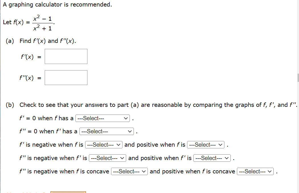 Solved A graphing calculator is recommended. Let | Chegg.com