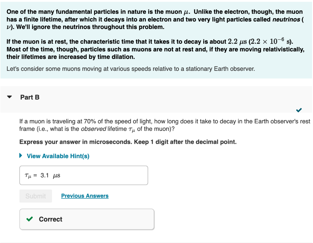 Solved Figure 1 of 2 > Special Relativity – Time Dilation | Chegg.com