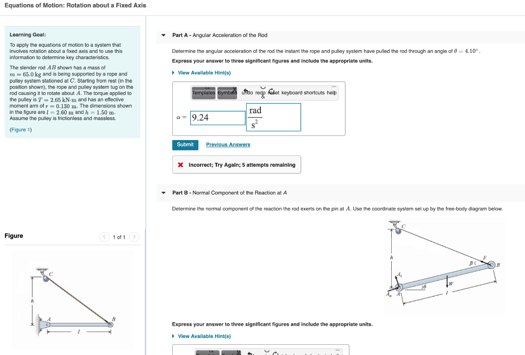 Solved Equations of Motion: Rotation about a Fixed Axis | Chegg.com
