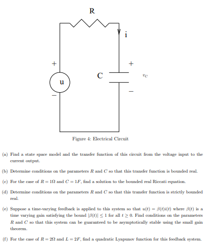 Solved Figure 4: Electrical Circuit (a) Find a state space | Chegg.com