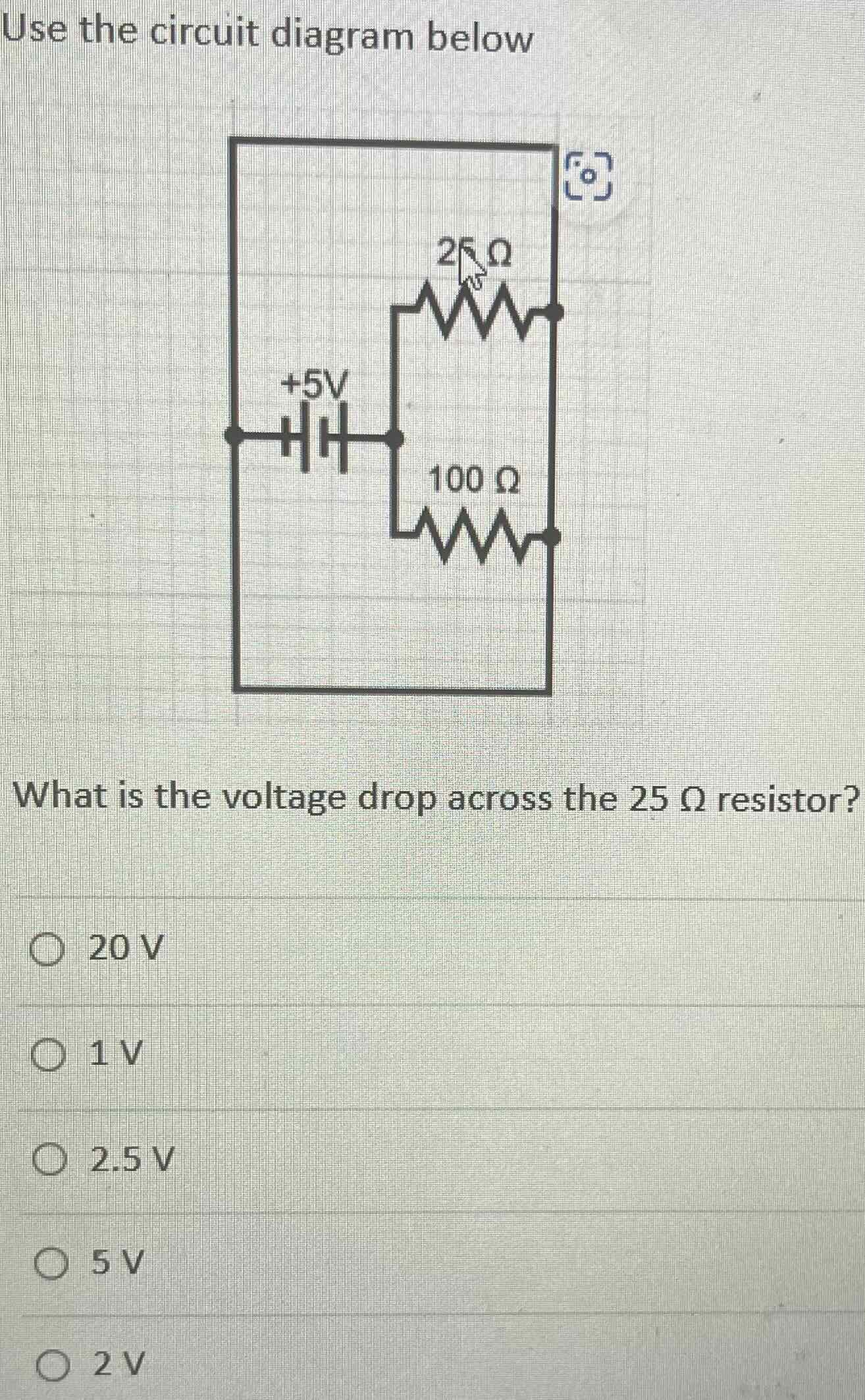 Solved Use the circuit diagram below What is the voltage | Chegg.com
