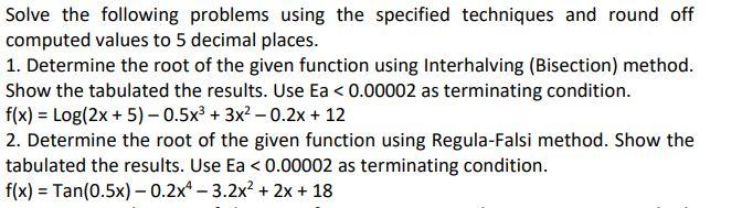 Solved Instructions: Solve the following problems in excel | Chegg.com