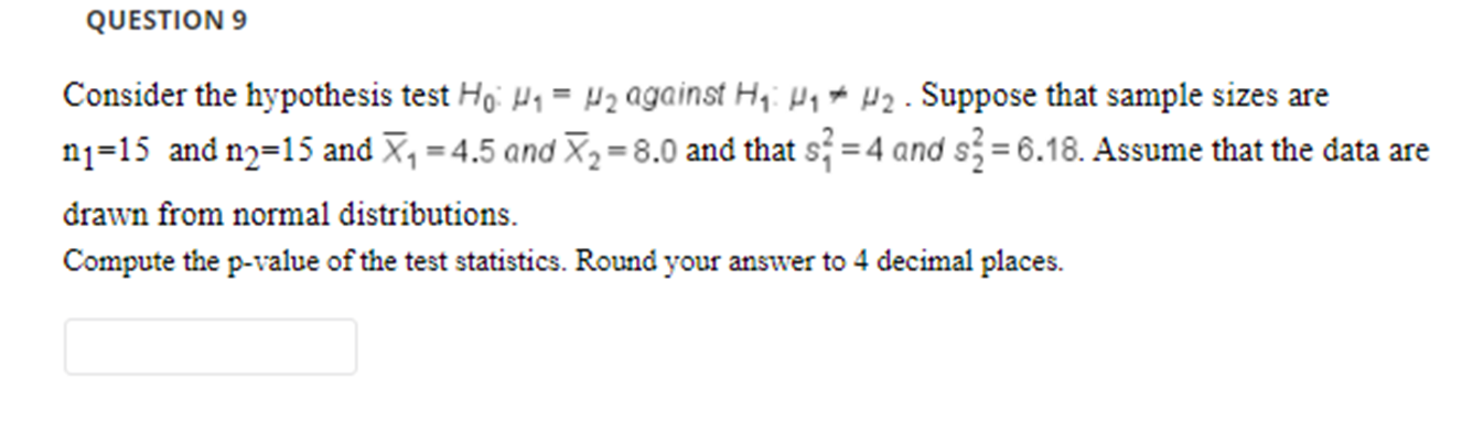 Solved Compute the p-value of the test statistics. Round | Chegg.com