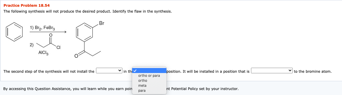 Solved Practice Problem 18.54 The following synthesis will | Chegg.com