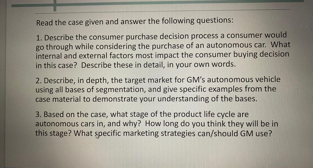 Read the case given and answer the following | Chegg.com
