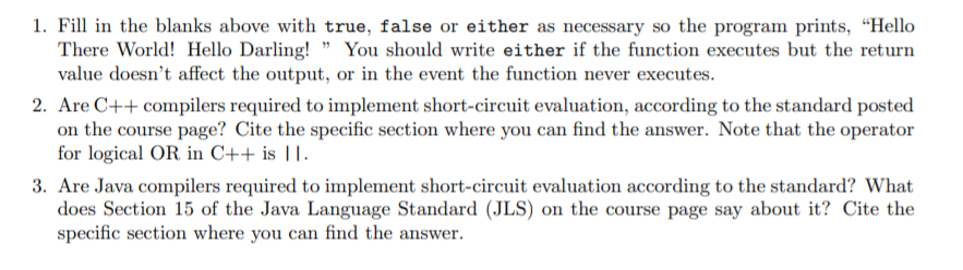 Solved 6. (5 points) Short-Circuit Evaluation Consider the | Chegg.com
