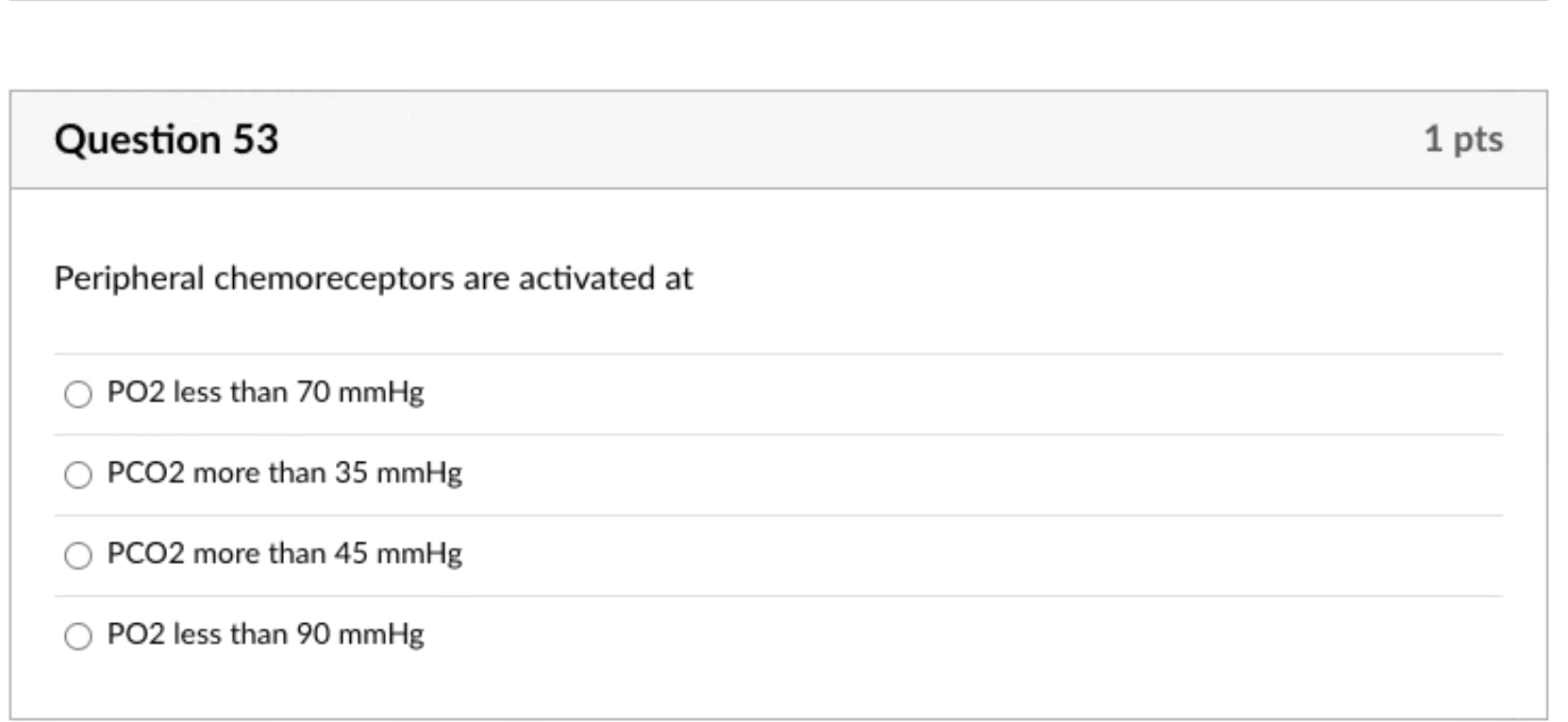 Solved Peripheral chemoreceptors are activated at PO2 less | Chegg.com
