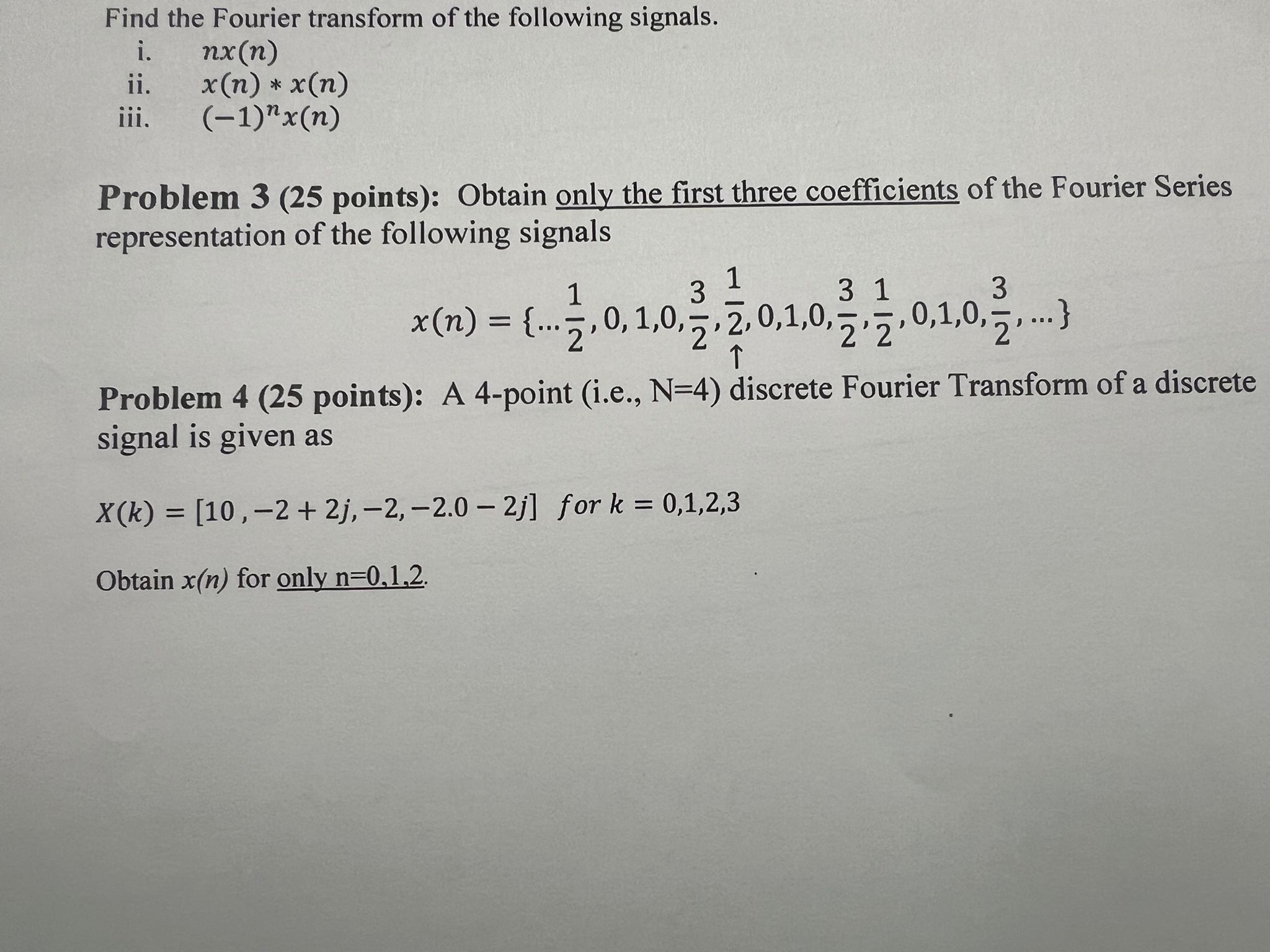 Solved Find the Fourier transform of the following | Chegg.com