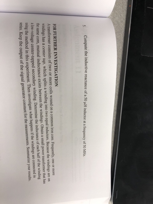 Solved Inductive Reactance Name Class READING Text, Sections | Chegg.com