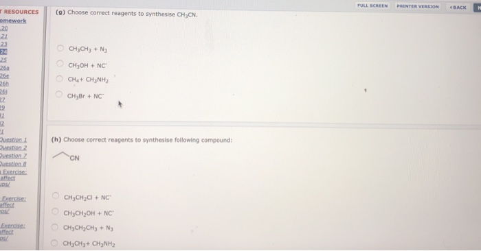 Solved FULL SCREEN PRINTER VERSION BACK ESOURCES (a) Choose | Chegg.com