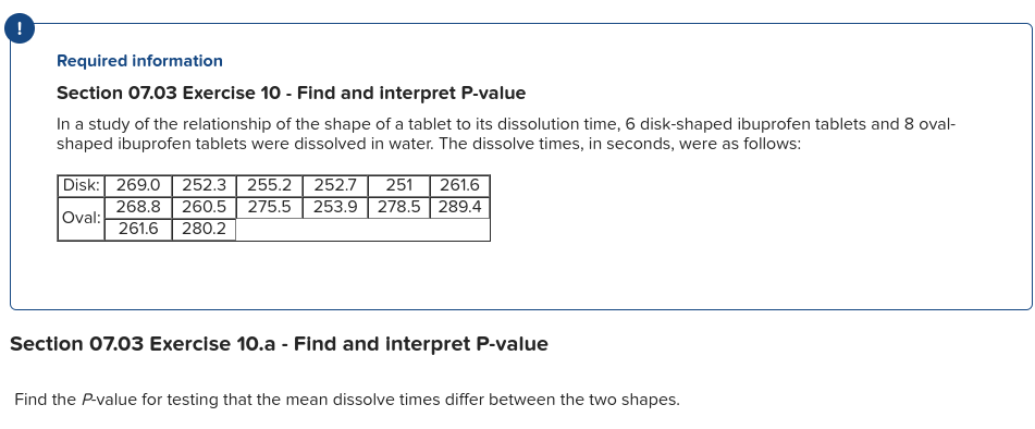 Solved Required information Section 07.03 Exercise 10 - Find | Chegg.com