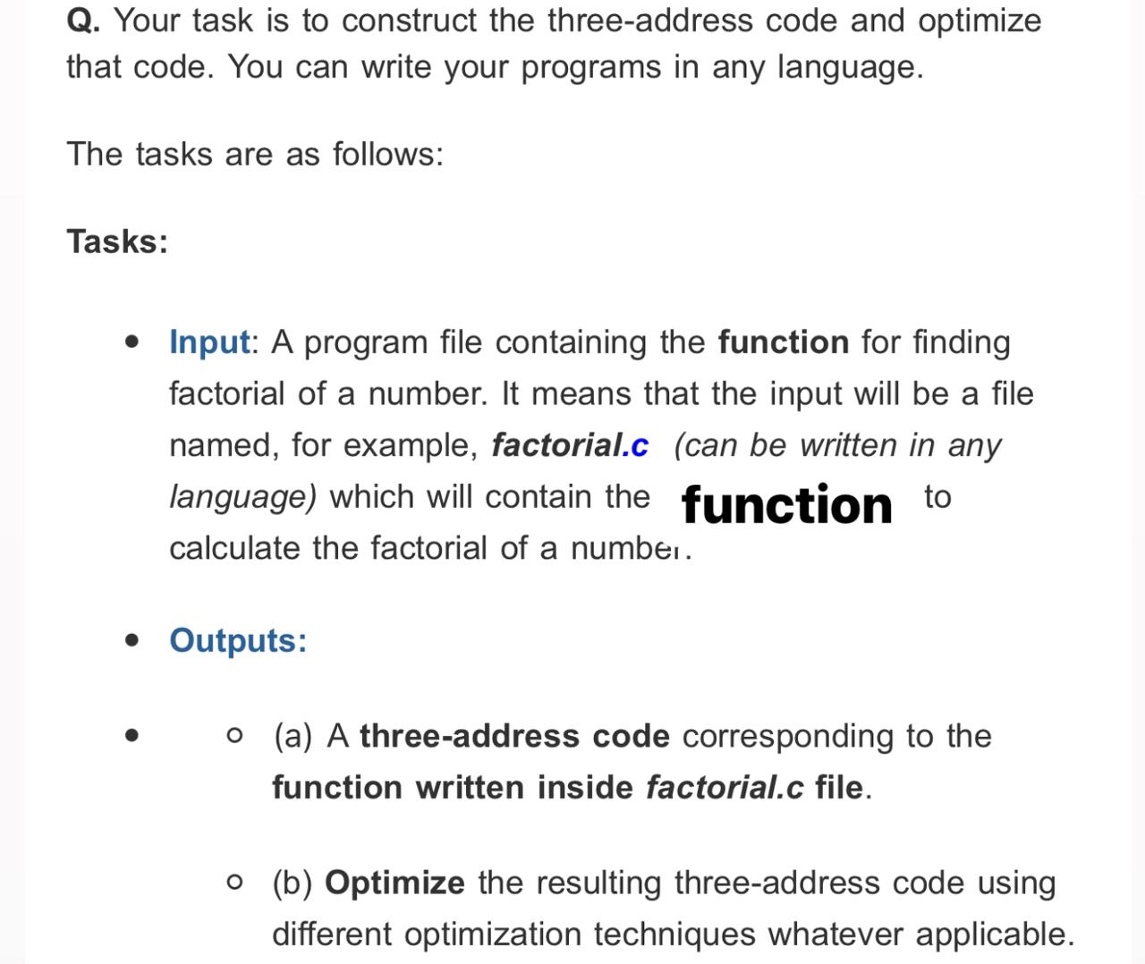 Solved Write A Code For Finding Factorialwrite The 