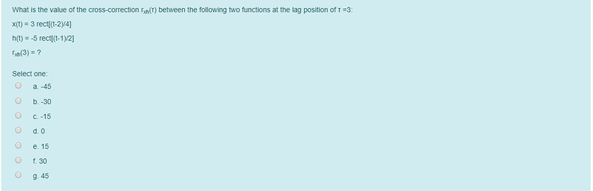Solved What is the value of the cross-correction rxh (1) | Chegg.com