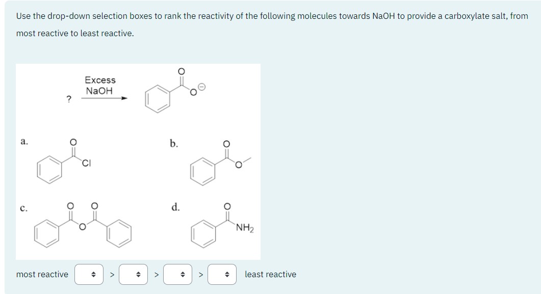 Solved Use the drop-down selection boxes to rank the | Chegg.com
