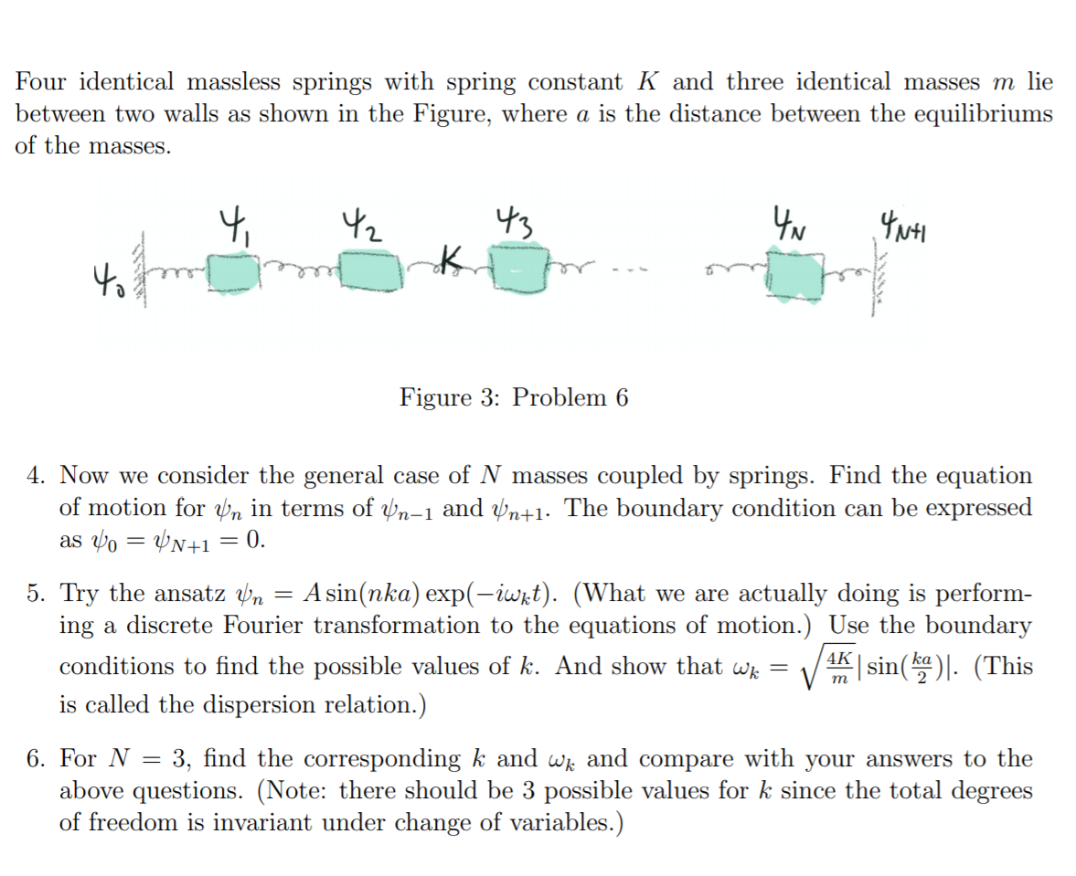 Solved Four identical massless springs with spring constant | Chegg.com
