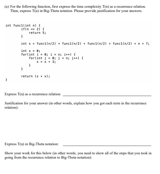 Solved (a) For the following function, first express the | Chegg.com