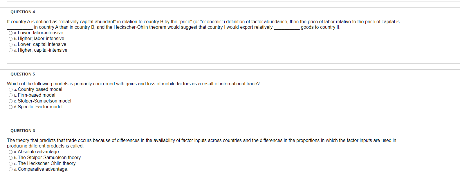 Solved If country A is defined as "relatively | Chegg.com