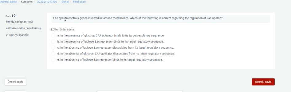 Solved Sory 19 Henuz cevaplanmadı Lac opersn controls genes | Chegg.com Solved Sory 19 Henuz cevaplanmadı Lac opersn controls genes | Chegg.com