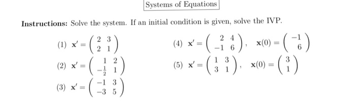 Solved Systems of Equations Systems of Equations | Chegg.com