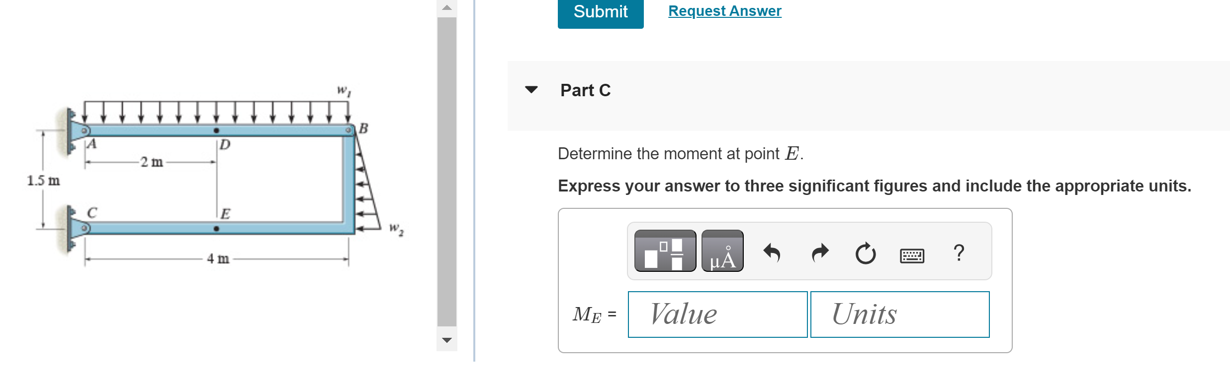 Solved Consider the two-member frame shown in (Figure 1). | Chegg.com