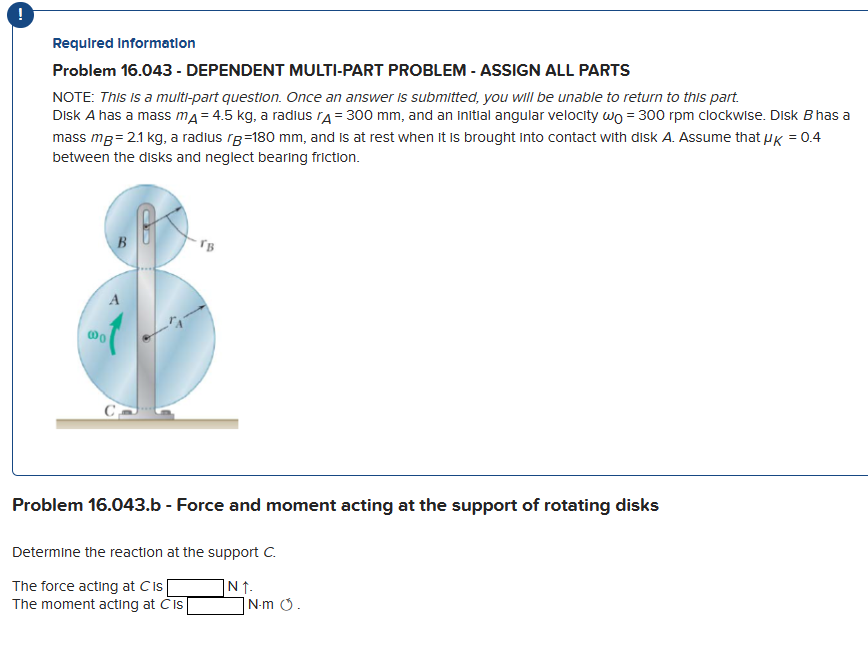 Solved Problem 16.043 - DEPENDENT MULTI-PART PROBLEM - | Chegg.com