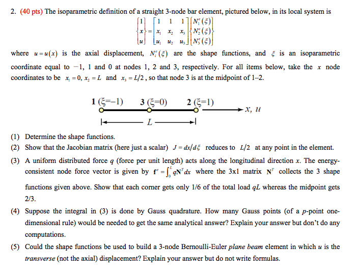 x= x 14 2. (40 pts) The isoparametric definition of a | Chegg.com