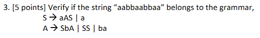 Solved 3. [5 points] Verify if the string "aabbaabbaa" | Chegg.com