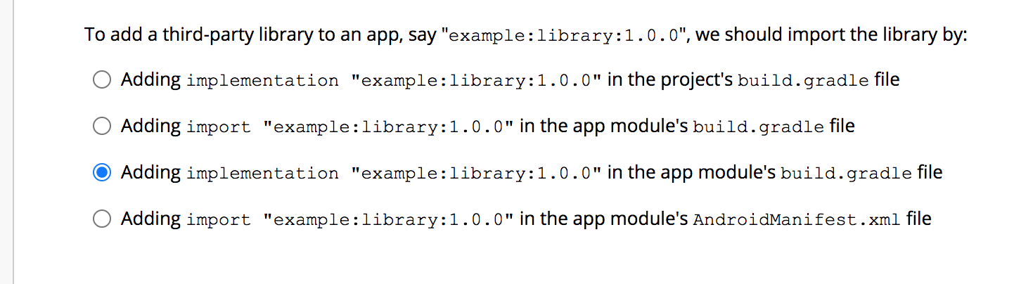 Solved To add a third-party library to an app, say | Chegg.com