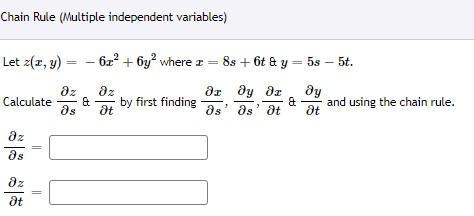 Solved Chain Rule (Multiple independent variables) Let | Chegg.com