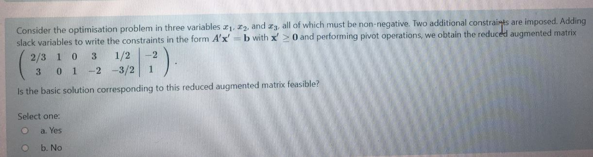 Solved Consider the optimisation problem in three variables | Chegg.com