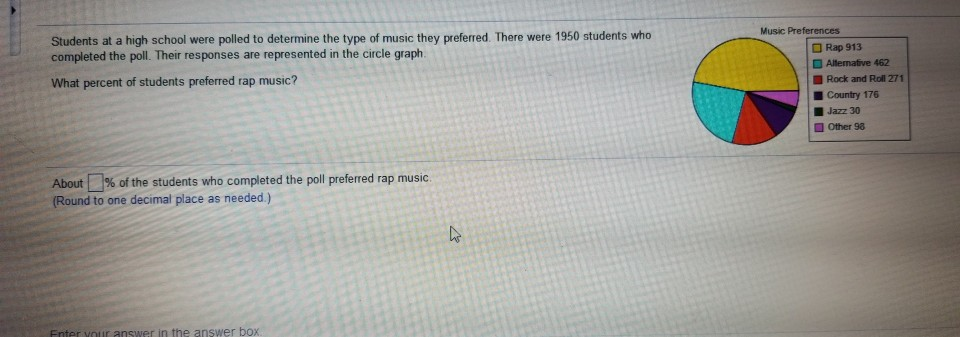 Solved Music Preferences Students at a high school were | Chegg.com