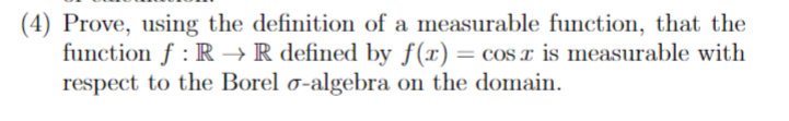 Solved (4) Prove, using the definition of a measurable | Chegg.com