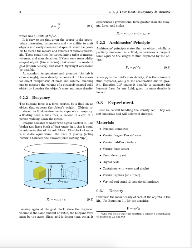 2 Apyp Your Boat: Buoyancy & Density 172 experiences | Chegg.com