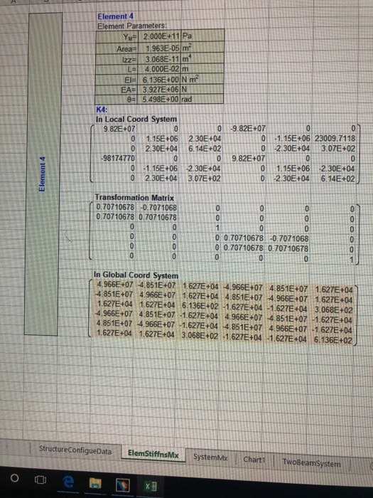 Solved Homework 3 Problem 1 (using FEA Beam Element HW.xlsx | Chegg.com Solved Homework 3 Problem 1 (using FEA Beam Element HW.xlsx | Chegg.com